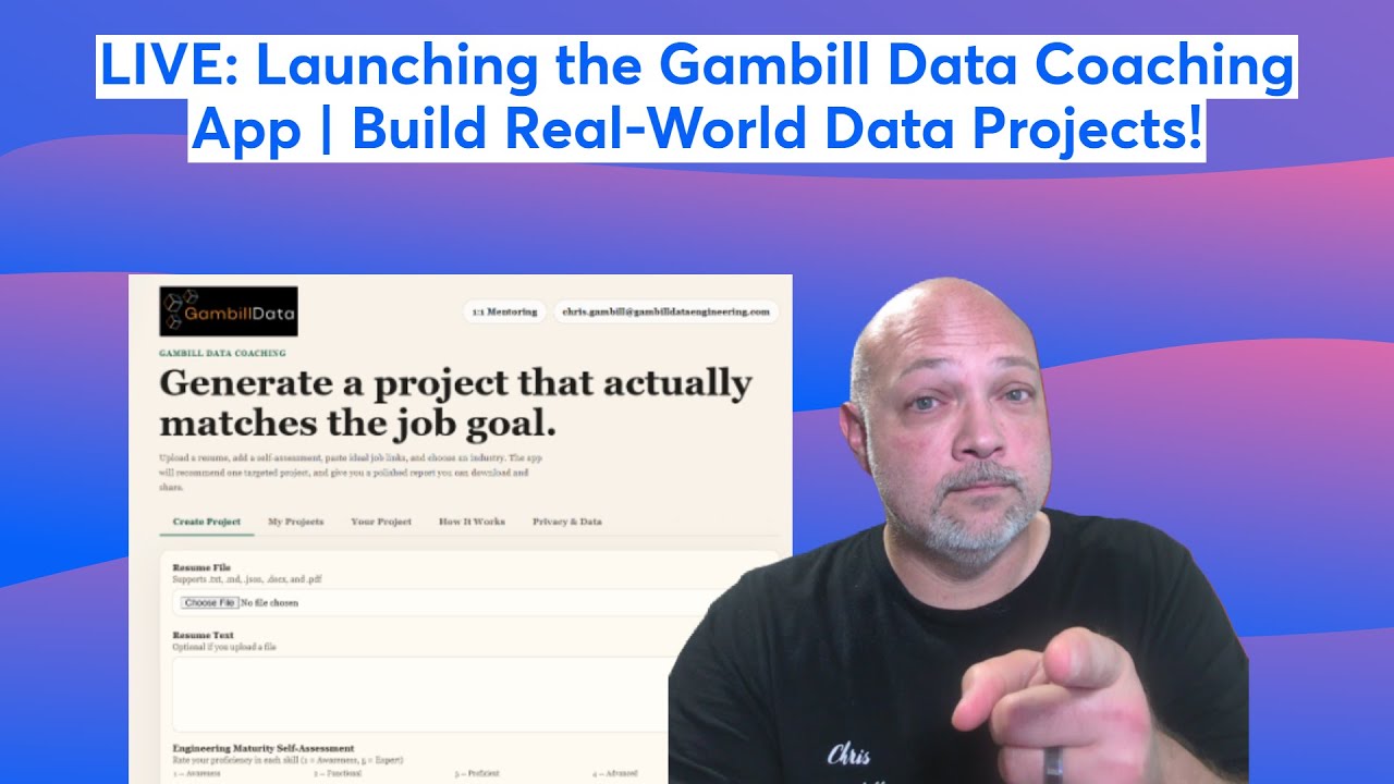 LIVE: Launching the Gambill Data Coaching App | Build Real-World Data Projects!