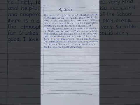 essay on My school / my school essay my school paragraph #essaywriting #handwriting