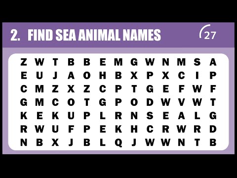 FIND SEA ANIMALS π¦π‘π | WORD SEARCH | PUZZLE