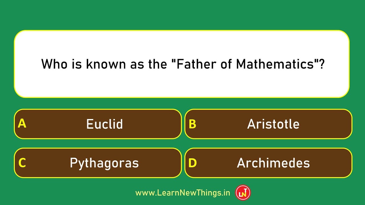 Mathematics Quiz Part 3/25 | 12 Questions | Quiz by Learn New Things | Maths Quiz