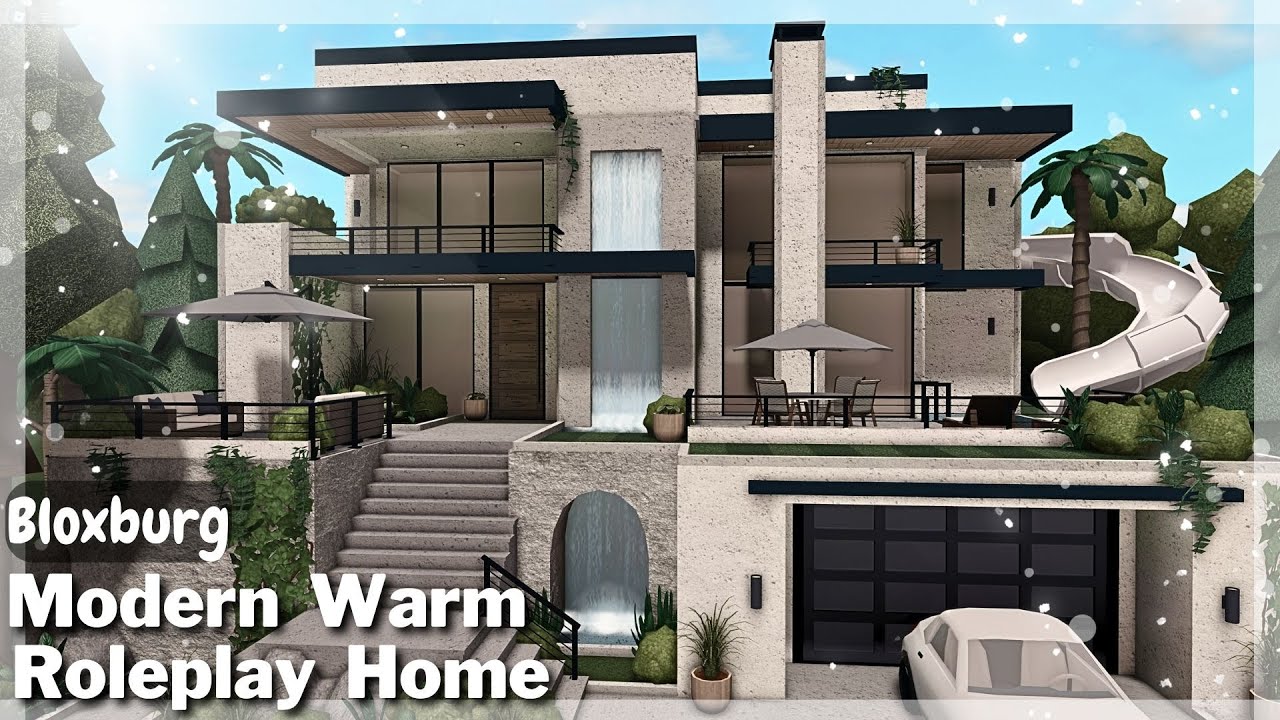BLOXBURG: Warm Modern Roleplay Home Speedbuild | Roblox House Build