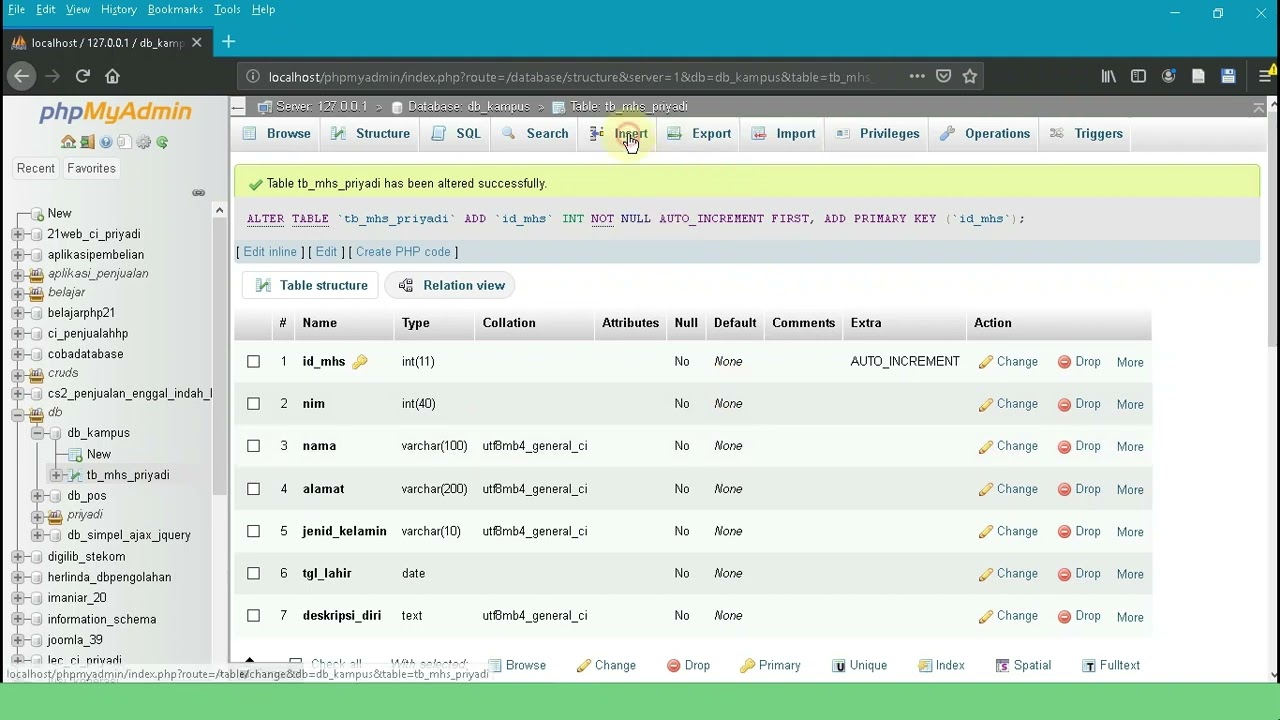 Tutorial membuat database dan tabel mysql/mariadb dg phpmyadmin pada XAMPP