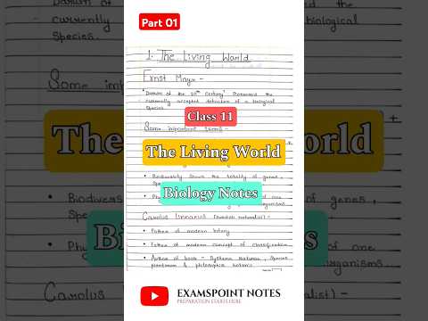The Living World notes | Class 11 Biology Chapter 1 | Handwritten Notes for NEET #neet #shorts