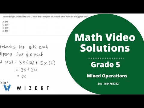 Grade 5 Mathematics Worksheets - Mixed Operations worksheet pdfs for Grade 5 - Set 1604765752