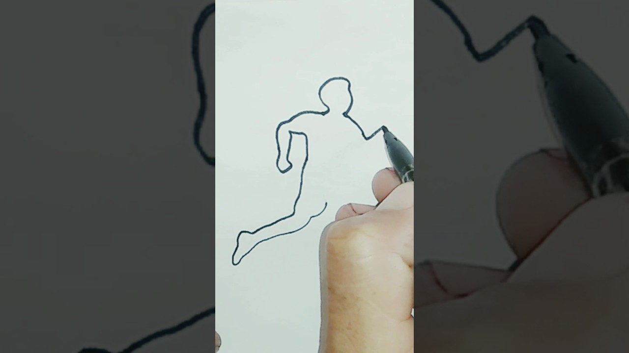drawing of walking man