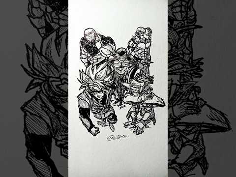 Goku black, Frieza, Jiren, Moro, 😱 #shorts #anime #drawing #goku