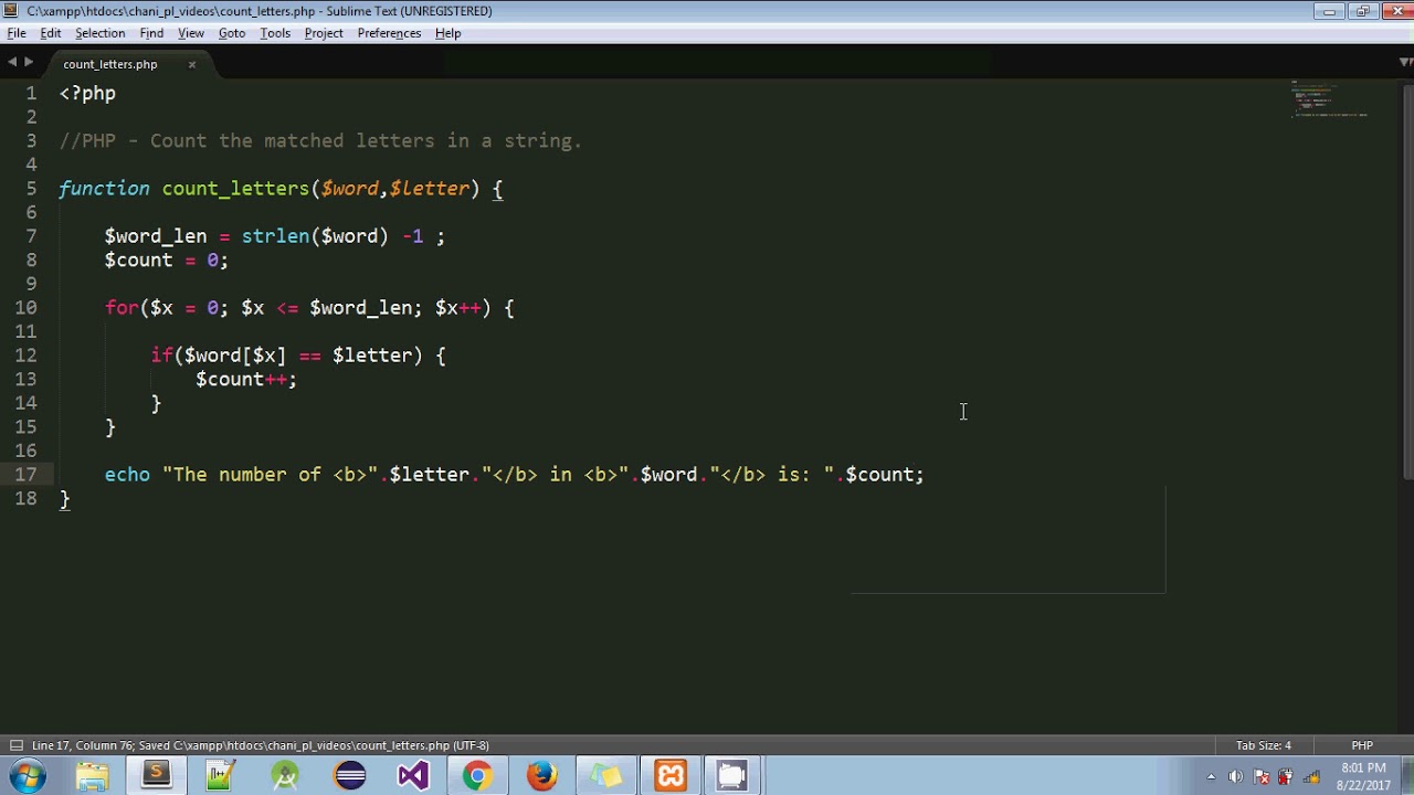 PHP - Count the matched letters in a string
