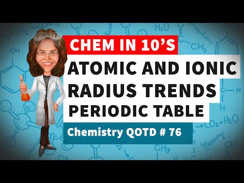 Atomic and Ionic Radius Trends in the Periodic Table