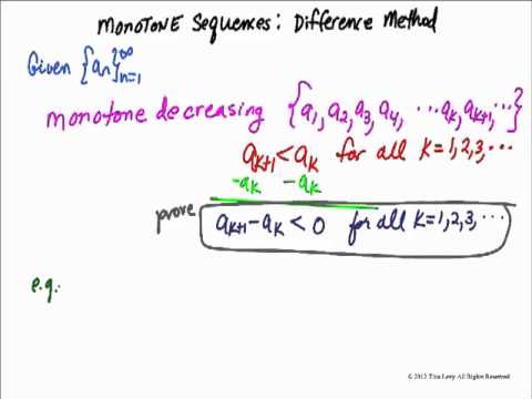 Monotone sequences Difference Method