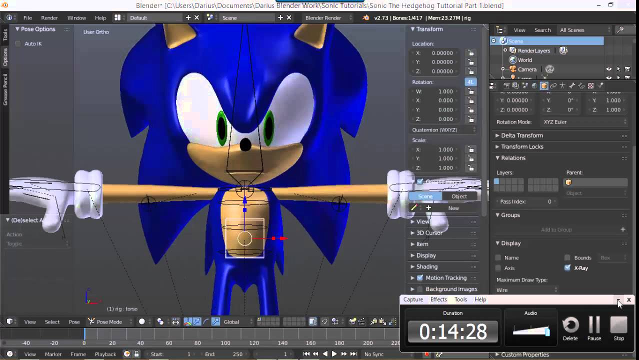 Beginners Tutorial: Modeling Sonic The Hedgehog: Part 11