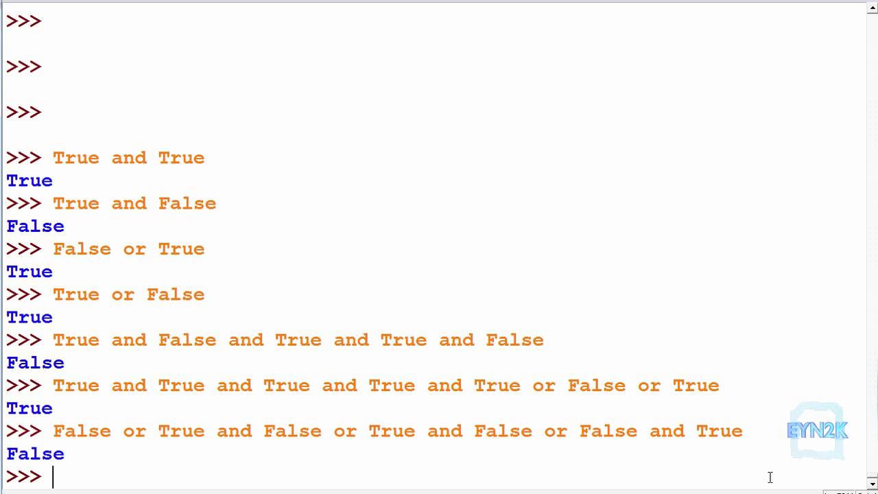 Python Exercise 7.1 - Boolean Opearations