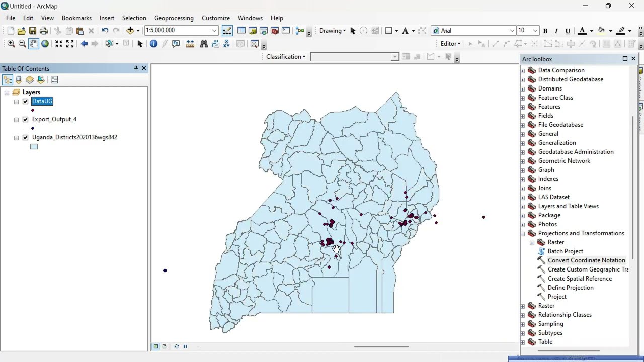 How to Import coordinates to the exact study area (Convert Coordinate Notation)