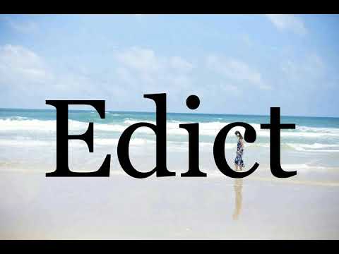 How To Pronounce Edict๐๐๐๐๐๐Pronunciation Of Edict