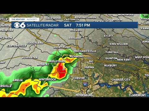 Radar shows storms that trigged Severe Thunderstorm Warning for Richmond, Henrico and Chesterfield