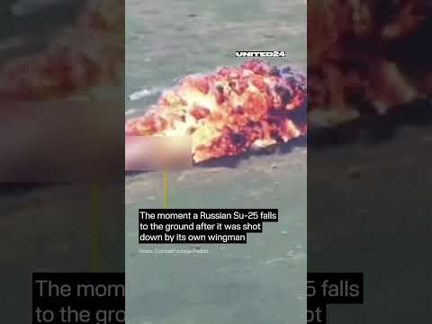 Russian Su-25 Falls to the Ground After Being Shot Down by its Own Wingman #warinukraine
