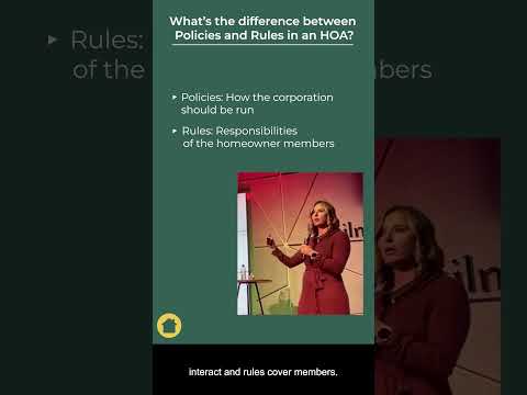 Board Excellence: What’s the difference between between Policies and Rules in an HOA #shorts