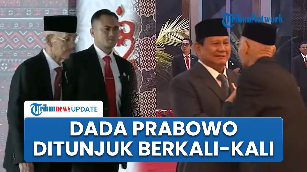 Prabowo Peluk Jenderal Senior TNI saat Hadiri Pelantikan Anggota DPR, Dadanya Ditunjuk Berkali ...
