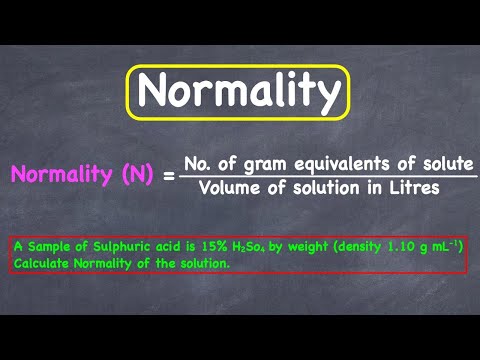Normality Calculation - Chemistry