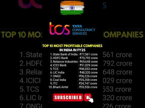 TOP 10 MOST PROFITABLE COMPANIES IN INDIA IN FY25 #share #nse #bse #nifty50 #nifty @tatatrading07