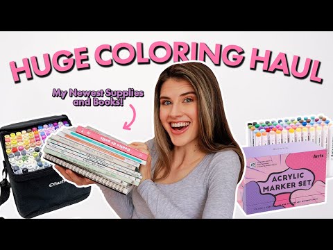 HUGE ADULT COLORING HAUL: My NEW Coloring Book & Supply Favorites! ππ