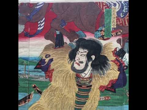 Ukiyo-e Woodblock Print / (Triptyc by Kunichika, 1885) www.mitsumebooks.com