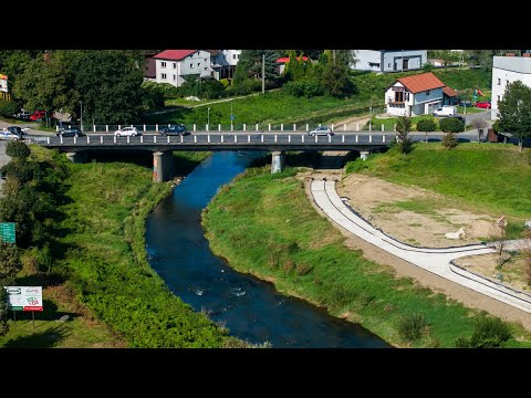 Krosno24.pl - Postęp prac przy budowie bulwarów nad Wisłokiem (09.09.2023)