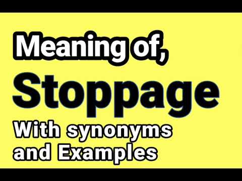 Stoppage meaning & Synonyms || Synonyms of Stoppage || Examples in Sentences