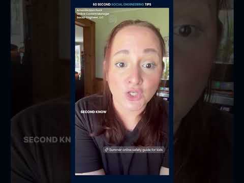 A Guide To Online Safety For Kids - 60 Second Social Engineering Tip #onlinesafety