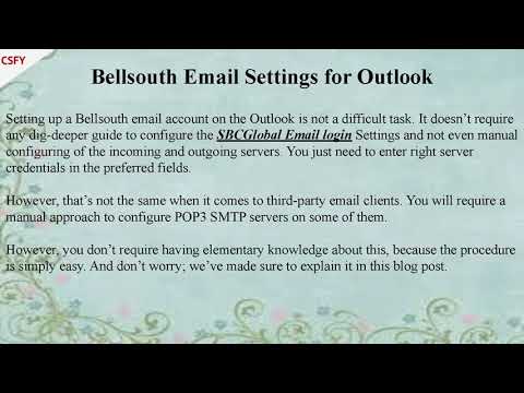 SBCGlobal Mail Settings