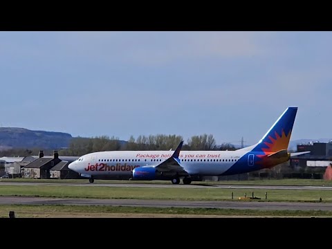 Jet2 Holidays Boeing 737-8JP G-JZDD departing Glasgow Int Airport for Tenerife #aviation