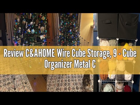 Review C&AHOME Wire Cube Storage, 9 - Cube Organizer Metal C Grids, Modular Shelves Units, Closet Or