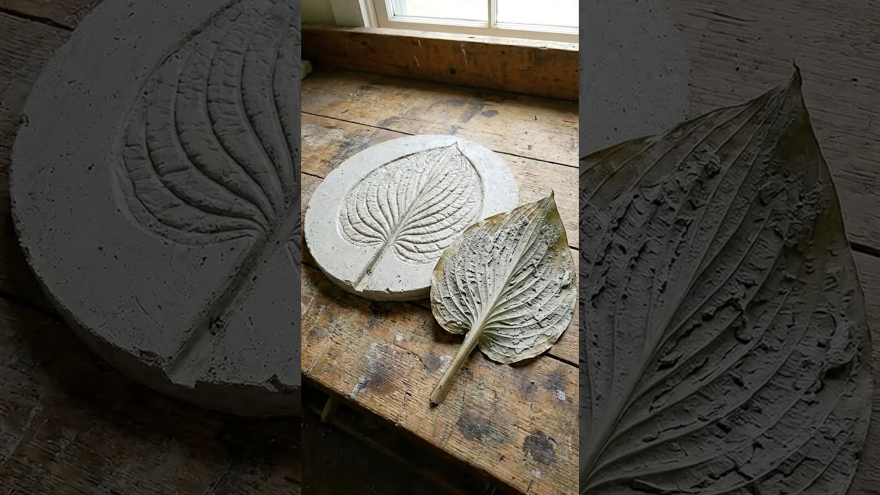 Leaf Print Stepping Stones DIY 🍃