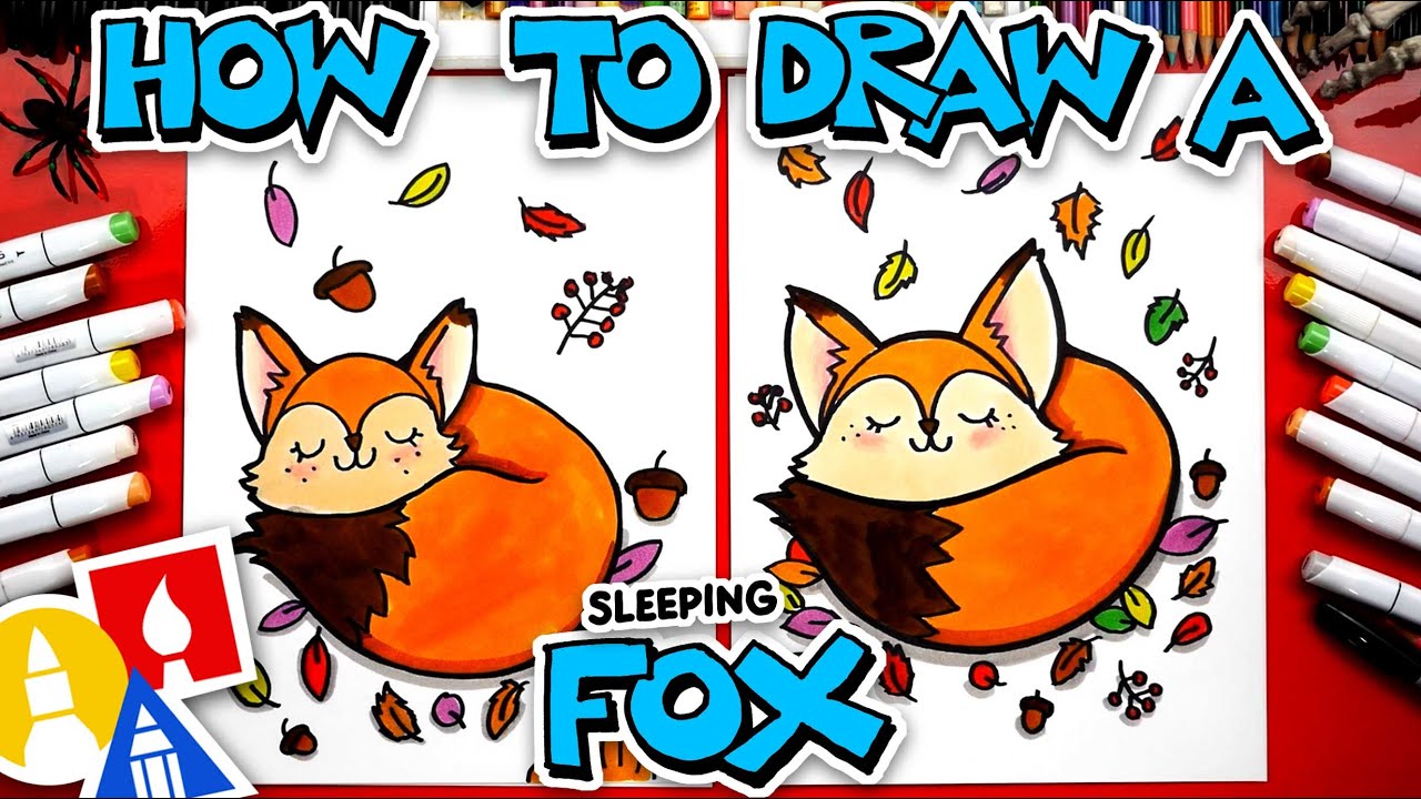 How To Draw A Cute Fox Sleeping In Fall