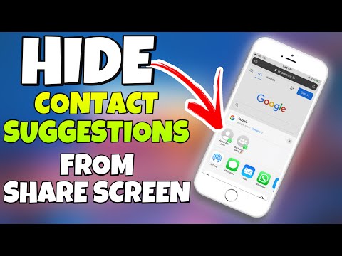 How to DISABLE / HIDE Contacts suggestions from Share Screen or Share Sheet in iPhone I iOS Contacts