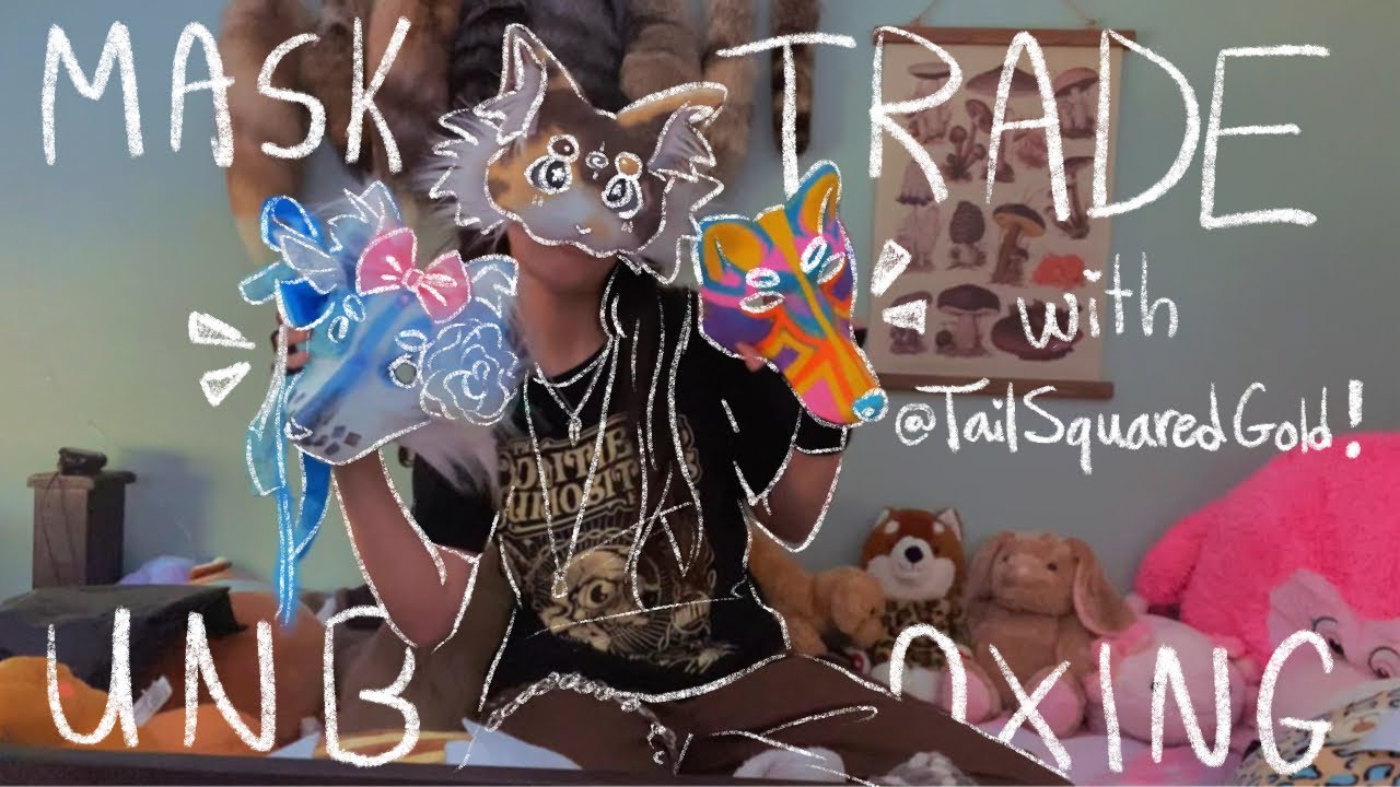she sent me TWO!!! || unboxing masks (?!) from @tailsquaredgold 🐾💙🎨