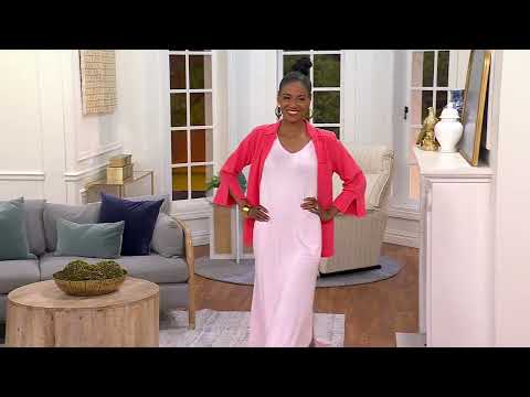 Belle by Kim Gravel Rayon Spandex Elbow Sleeve Maxi Dress on QVC