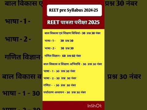 Reet New vacancy 2025 | Reet pre syllabus 2024-25 | Reet pre syllabus Level - 2 2025 #reet2025 #reet