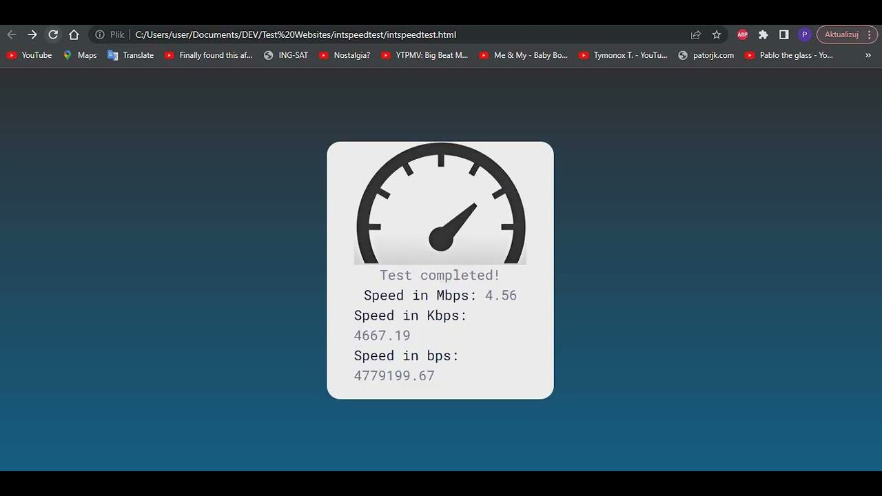 Web Development Stuff | Internet Speed Test in HTML, CSS & JS