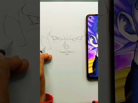 drawing Vegeta Ultra Ego 🥶🔥 #shorts #viral