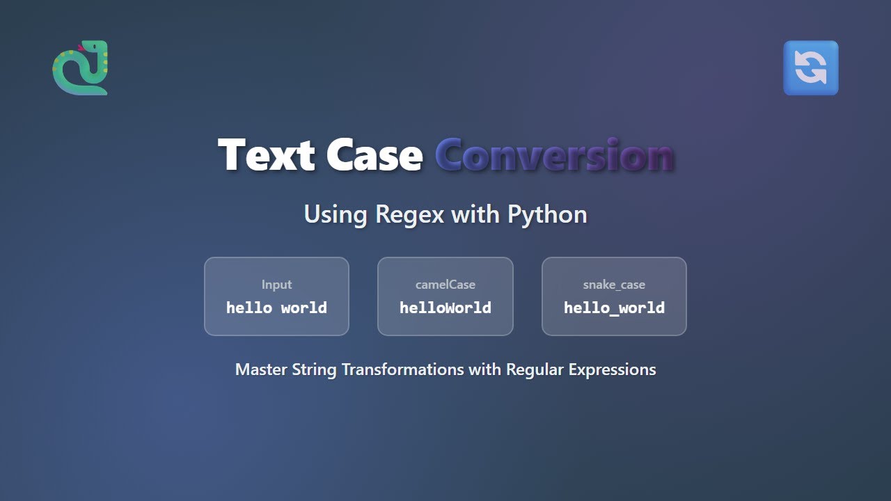 Regex Text Case Conversion: Title Case, camelCase, snake_case & kebab-case in Python