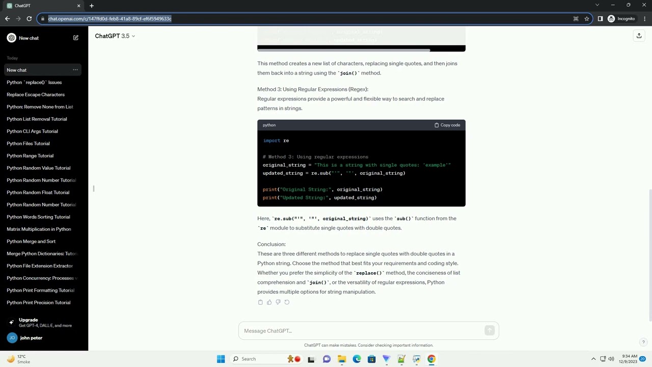 python replace single quote with double quote