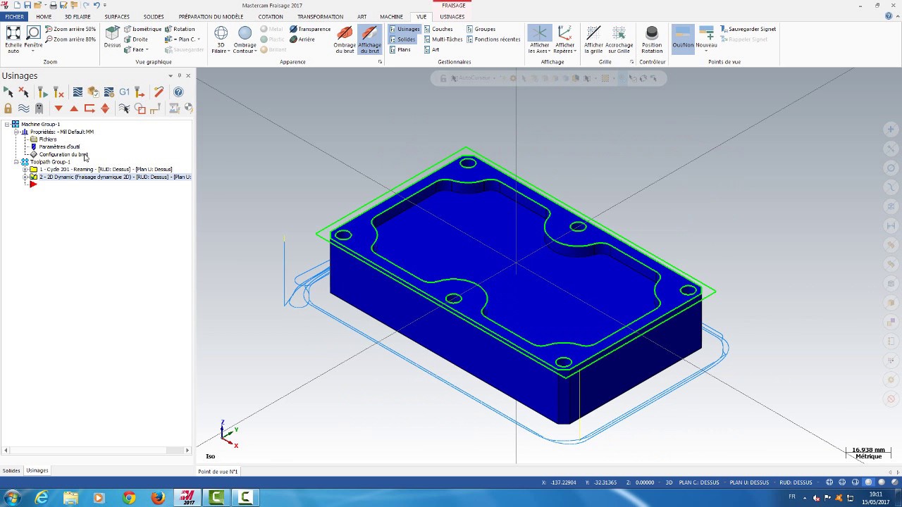 tutorial solid and toolpath in mastercam 2017