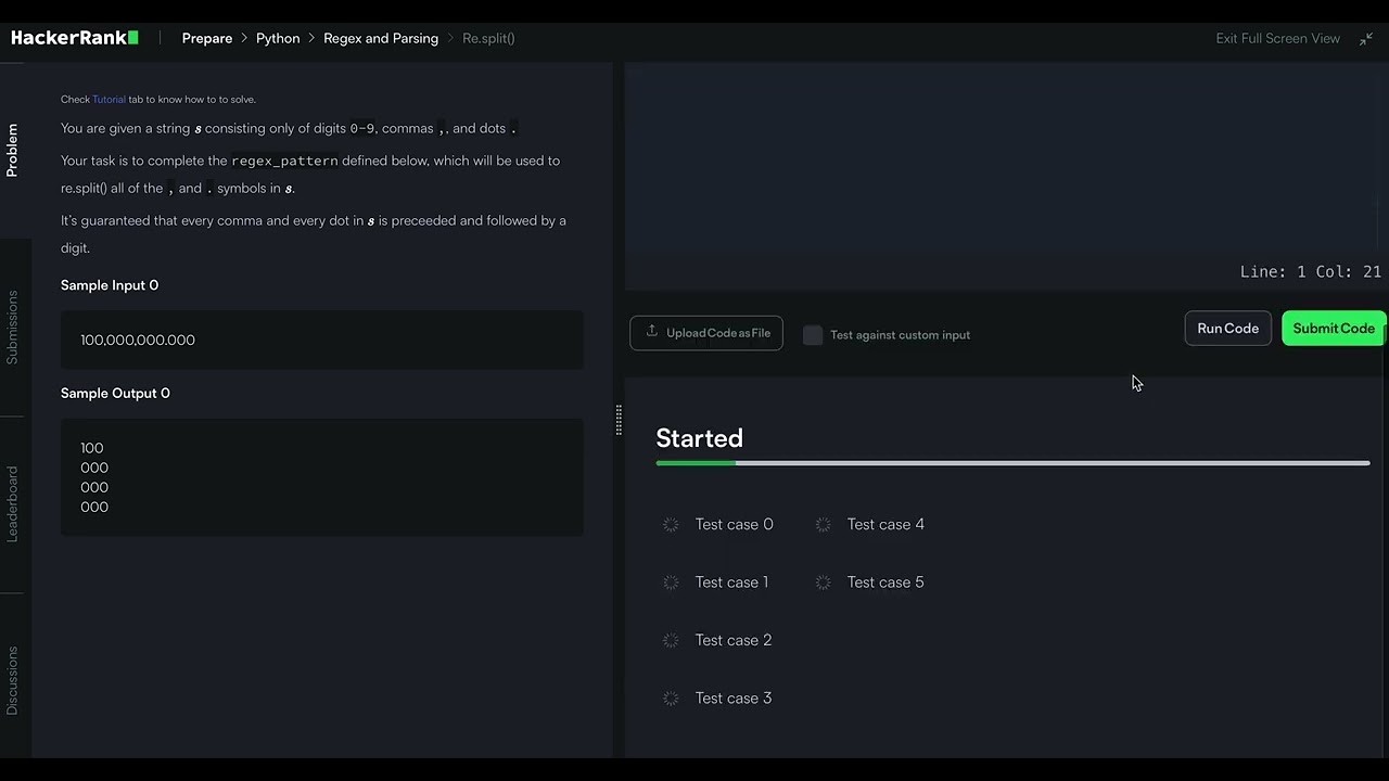 Hackerrank Python Solution #2 Regex and Parsing - Re.split()