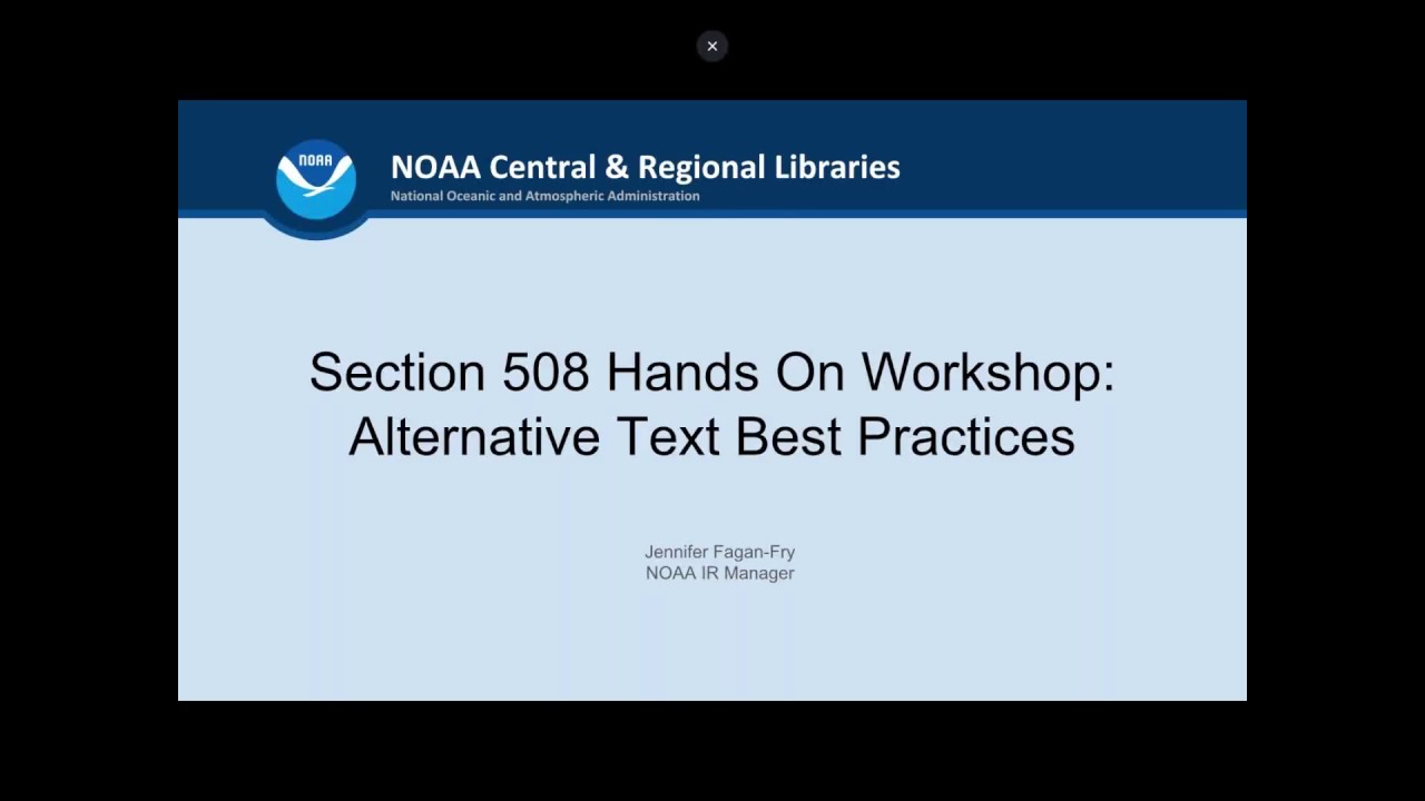 Section 508 Workshop: Alternative Text Best Practices