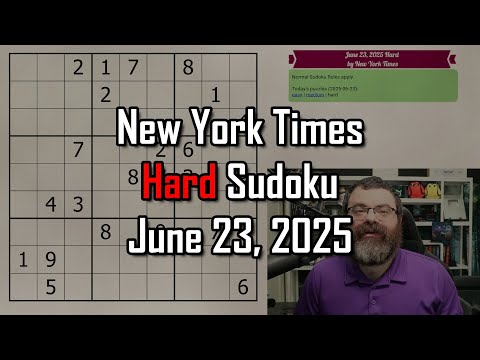 NYT Hard Sudoku Walkthrough | June 23, 2025