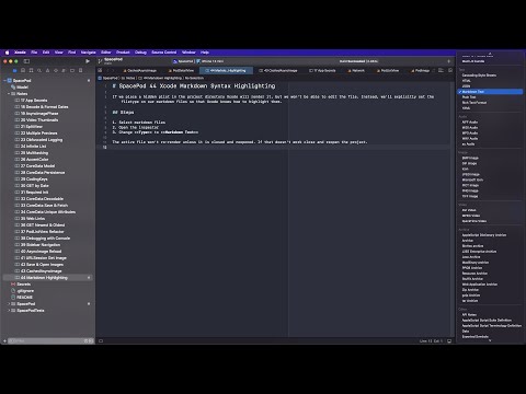 SpacePod 44 Xcode Markdown Syntax Highlighting