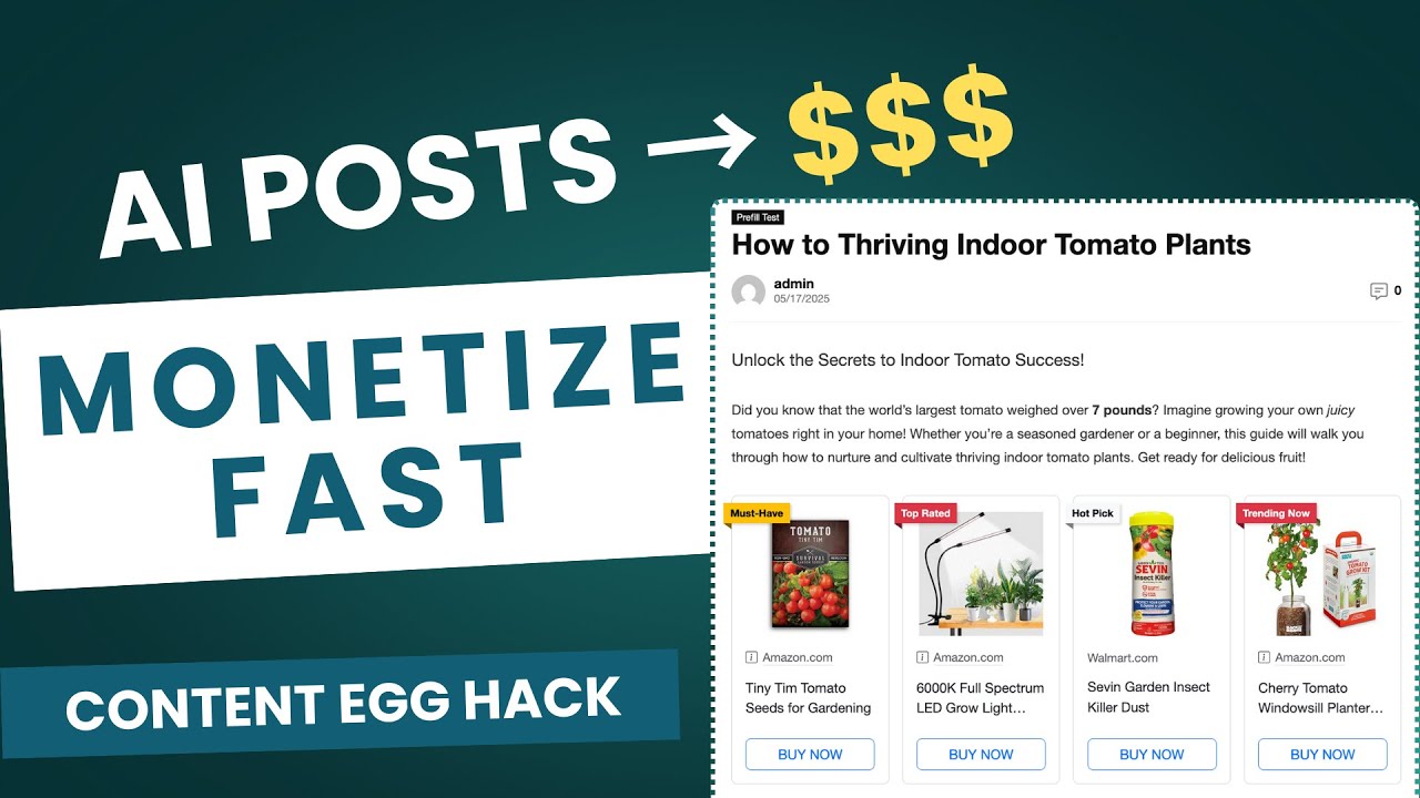 Monetize AI Articles FAST with Content Egg Prefill