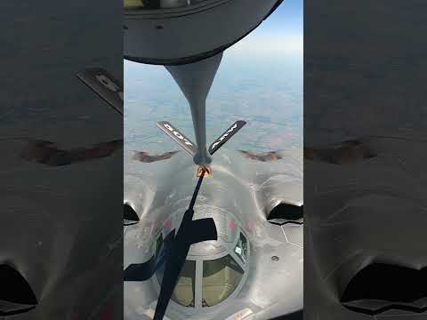 See the super-speed version of a B-2 stealth bomber getting gassed up mid-air