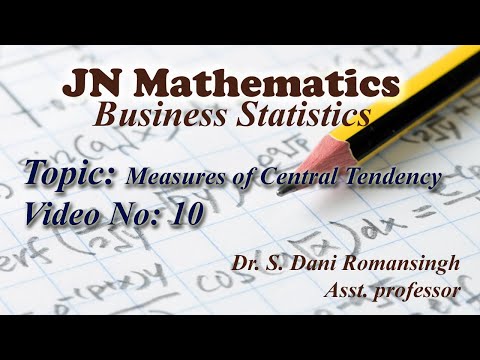Business Statistics / Measures of Central Tendency Video _10 / JN Maths Tamil