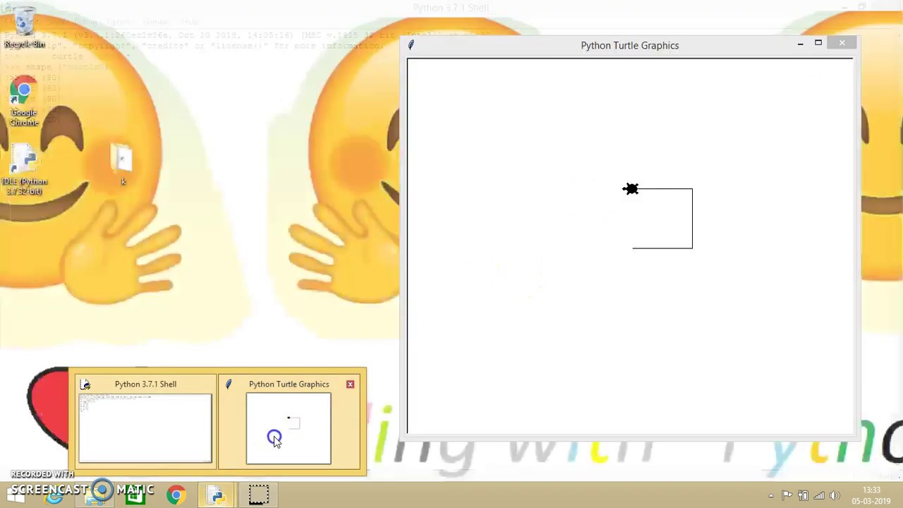 Python Tutorial: Learn to Program - Moving the turtle and drawing a square